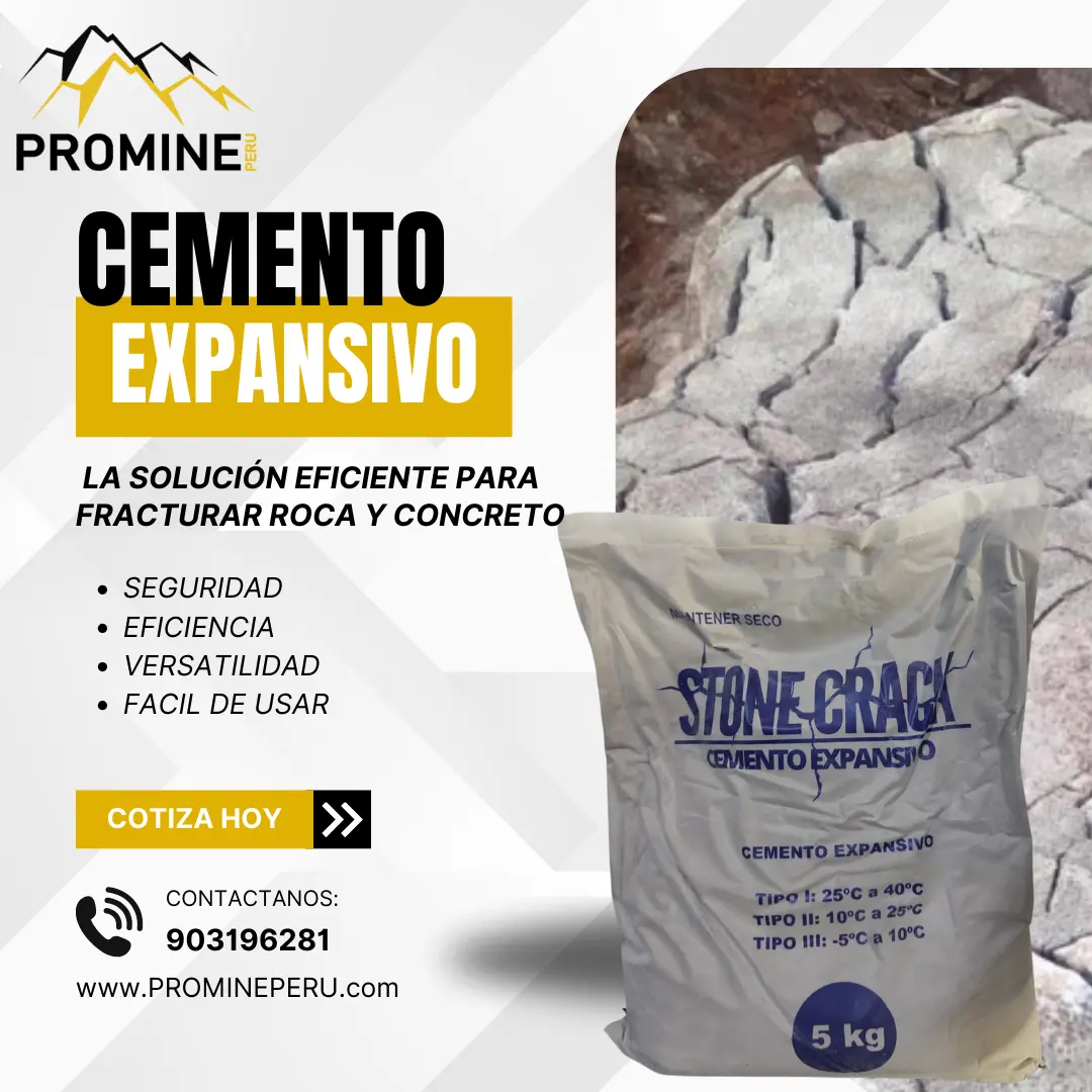 Cemento Expansivo Fractura Controlada en Minería